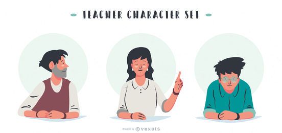 Teacher People Design Set Vector Download
