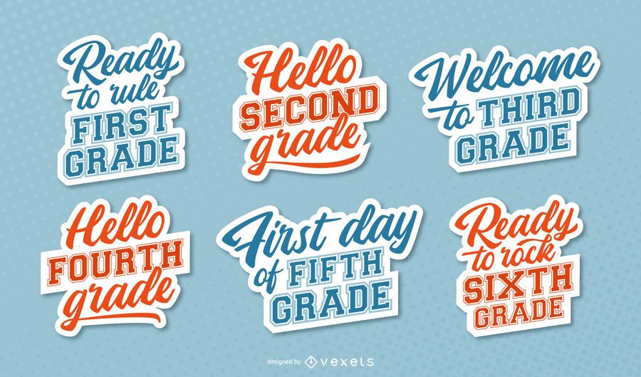 Conjunto De Letras De Grados Escolares - Descargar Vector