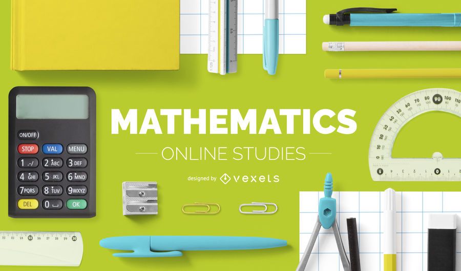 Mathematics Online Studies Cover Design - Vector Download