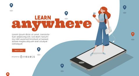 Learn Online Slider Template Vector Download