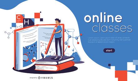 Online Classes Illustration Web Slider Vector Download