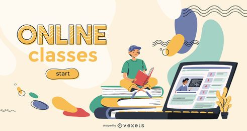 Online Class Slider Template Vector Download