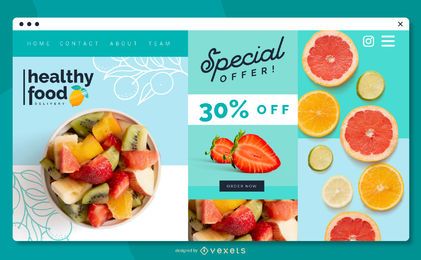 Healthy Food Web Slider Design Vector Download