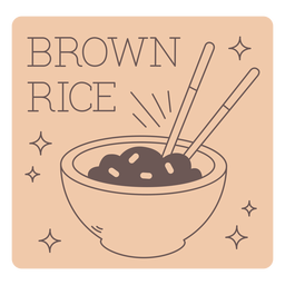 Brown Rice Label Line PNG & SVG Design For T-Shirts