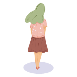 Backwards Girl Character PNG & SVG Design For T-Shirts