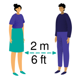 Social Distancing Characters PNG & SVG Design For T-Shirts