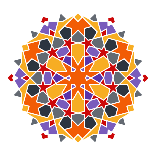 Complex colorful arabic ornament - Transparent PNG & SVG vector file