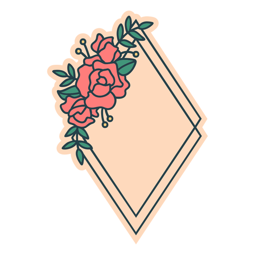 Diamond floral frame - Transparent PNG & SVG vector file