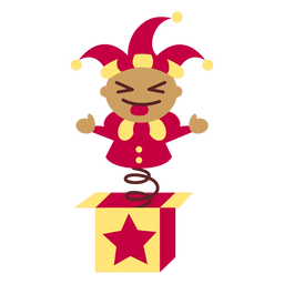 Jack In A Box Toy Flat PNG & SVG Design For T-Shirts