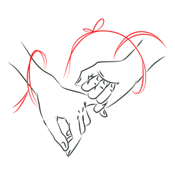 Red string union hands - Transparent PNG & SVG vector file