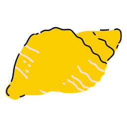 Yellow Seashell Flat PNG & SVG Design For T-Shirts
