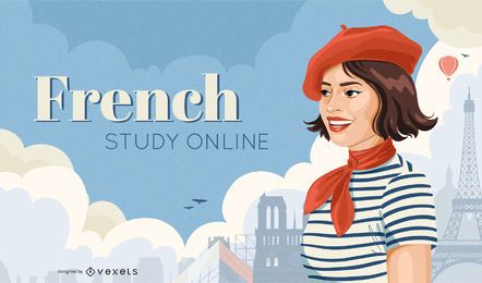French Online Cover Design Vector Download