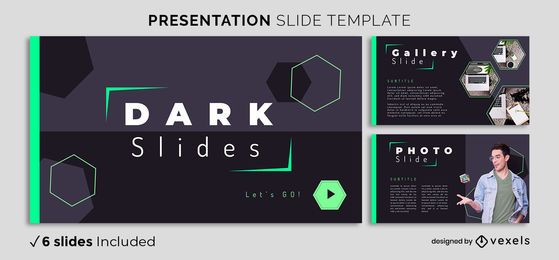 Dark Geometric Presentation Template Vector Download