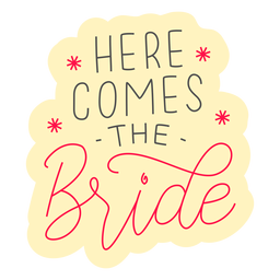Here Comes The Bride Badge Transparent PNG & SVG Vector