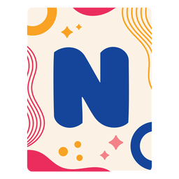 Letter N Flashcard PNG & SVG Design For T-Shirts