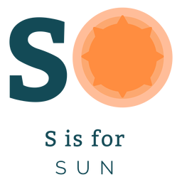 Letter S Sun Alphabet PNG & SVG Design For T-Shirts