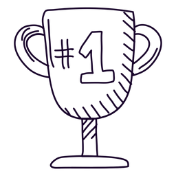 Number 1 Trophy Doodle PNG & SVG Design For T-Shirts