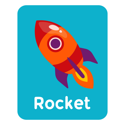 Rocket vocabulary flashcard - Transparent PNG & SVG vector file