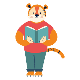 Studying Tiger Character PNG & SVG Design For T-Shirts