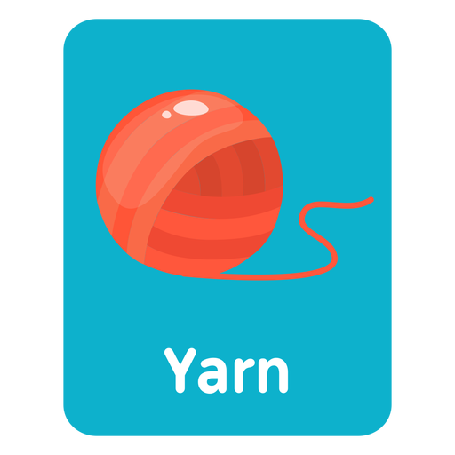 Yarn vocabulary flashcard - Transparent PNG & SVG vector file