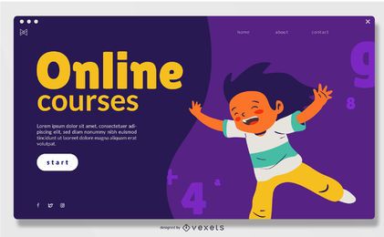 Online Courses Fullscreen Slider Design Vector Download