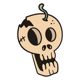 Scared Skull Hand Drawn PNG & SVG Design For T-Shirts
