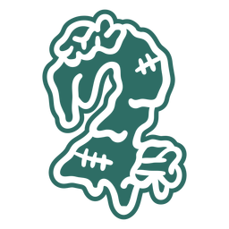 Zombie Two Number Sticker PNG & SVG Design For T-Shirts