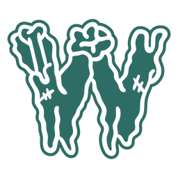 Zombie W Letter Sticker PNG & SVG Design For T-Shirts
