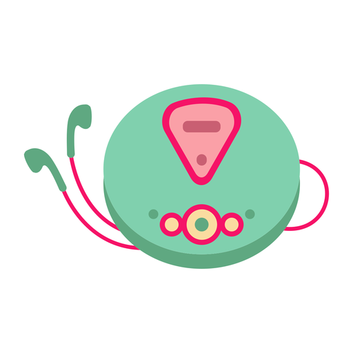 Retro discman flat sticker - Transparent PNG & SVG vector file