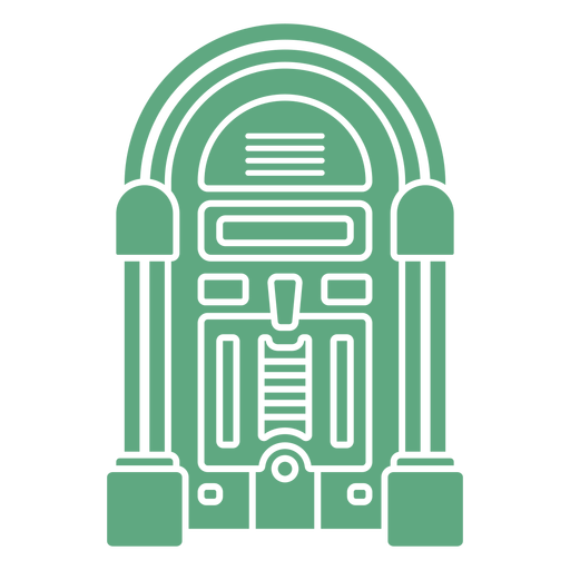 Retro jukebox flat green - Transparent PNG & SVG vector file