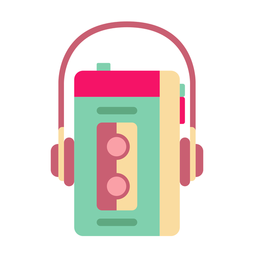 Retro walkman flat sticker - Transparent PNG & SVG vector file