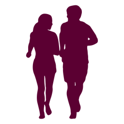 Couple Jogging Silhouette PNG & SVG Design For T-Shirts