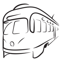 Train Electric Left Facing Closeup Stroke PNG & SVG Design For T-Shirts