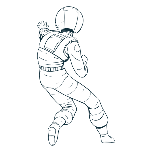 Back view astronaut drawn - Transparent PNG & SVG vector file