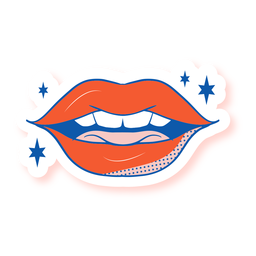 Half Opened Mouth Sticker PNG & SVG Design For T-Shirts