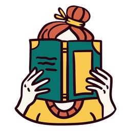 Diseño PNG Y SVG De Ilustración De Libro De Lectura De Niña Para Camisetas