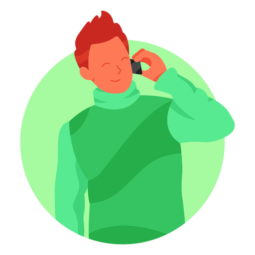 Guy on the phone character - Transparent PNG & SVG vector file