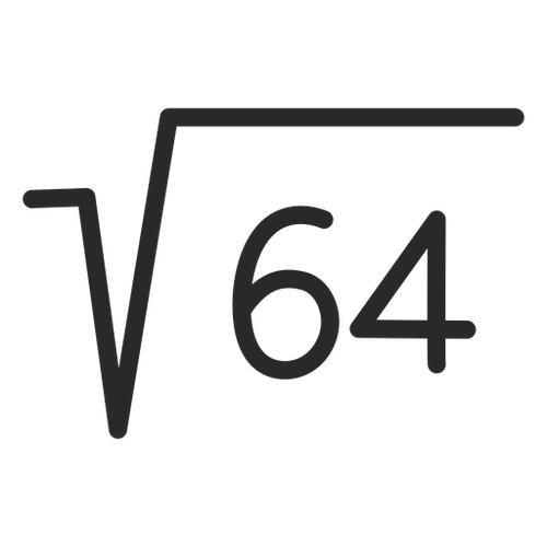 Square Root 64 Stroke Transparent PNG SVG Vector File