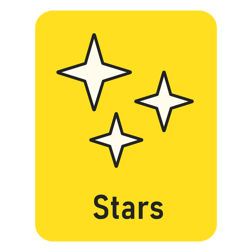 Stars yellow flashcard - Transparent PNG & SVG vector file