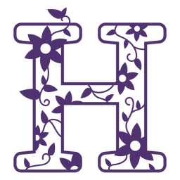 Floral Alphabet Letter H PNG & SVG Design For T-Shirts