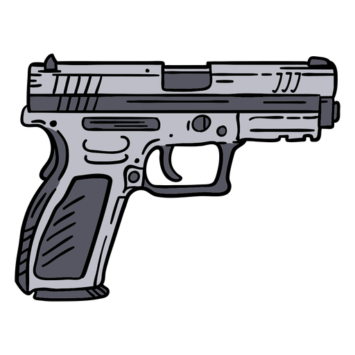 Police pistol hand drawn - Transparent PNG & SVG vector file