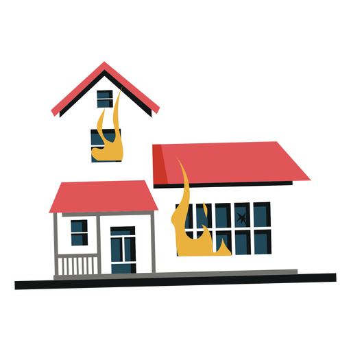 Burning house fire flat - Transparent PNG & SVG vector file
