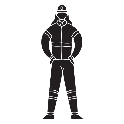 Female first responder fireman flat silhouette - Transparent PNG & SVG ...