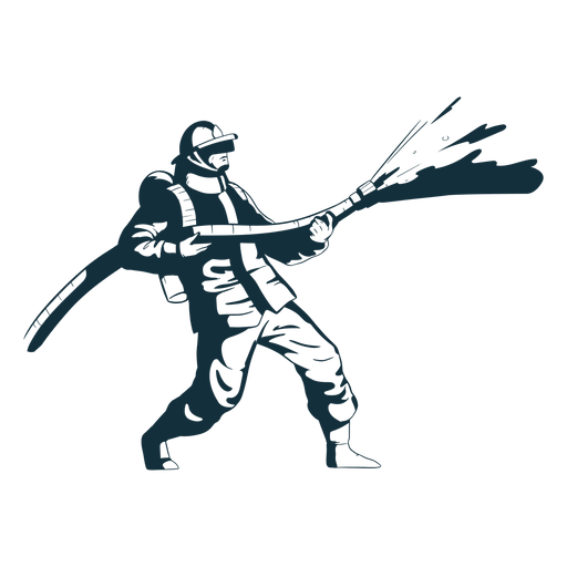 Firefighter in action illustration - Transparent PNG & SVG vector file