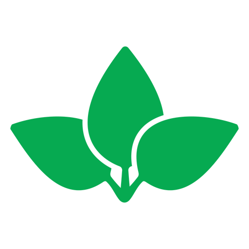 Three green leaves icon - Transparent PNG & SVG vector file