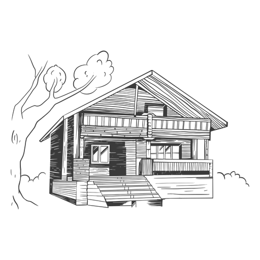 House bamboo drawn - Transparent PNG & SVG vector file