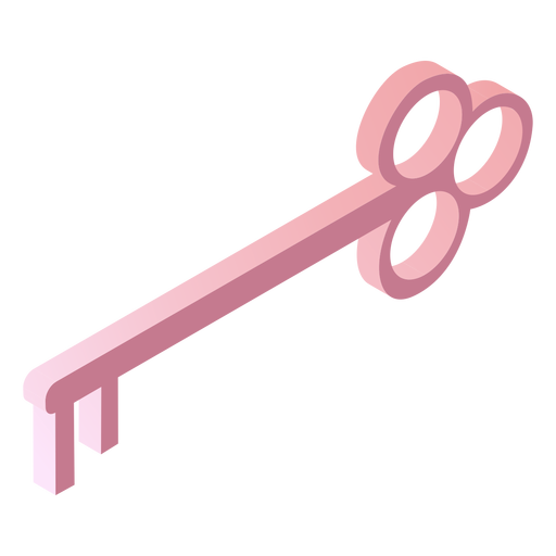 Valentines pink key isometric - Transparent PNG & SVG vector file