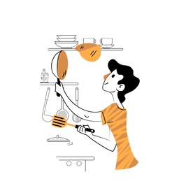 Diseño PNG Y SVG De Mujer Cocina Voltear Para Camisetas