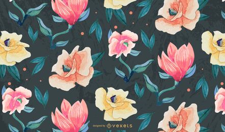 Flowers Watercolor Pattern Design Vector Download