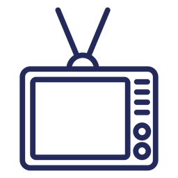 Old Television Stroke Icon PNG & SVG Design For T-Shirts